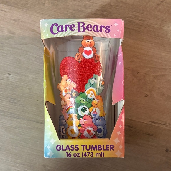 Care Bears | Kitchen | Care Bears Glass Tumbler With Red And Multicolor ...